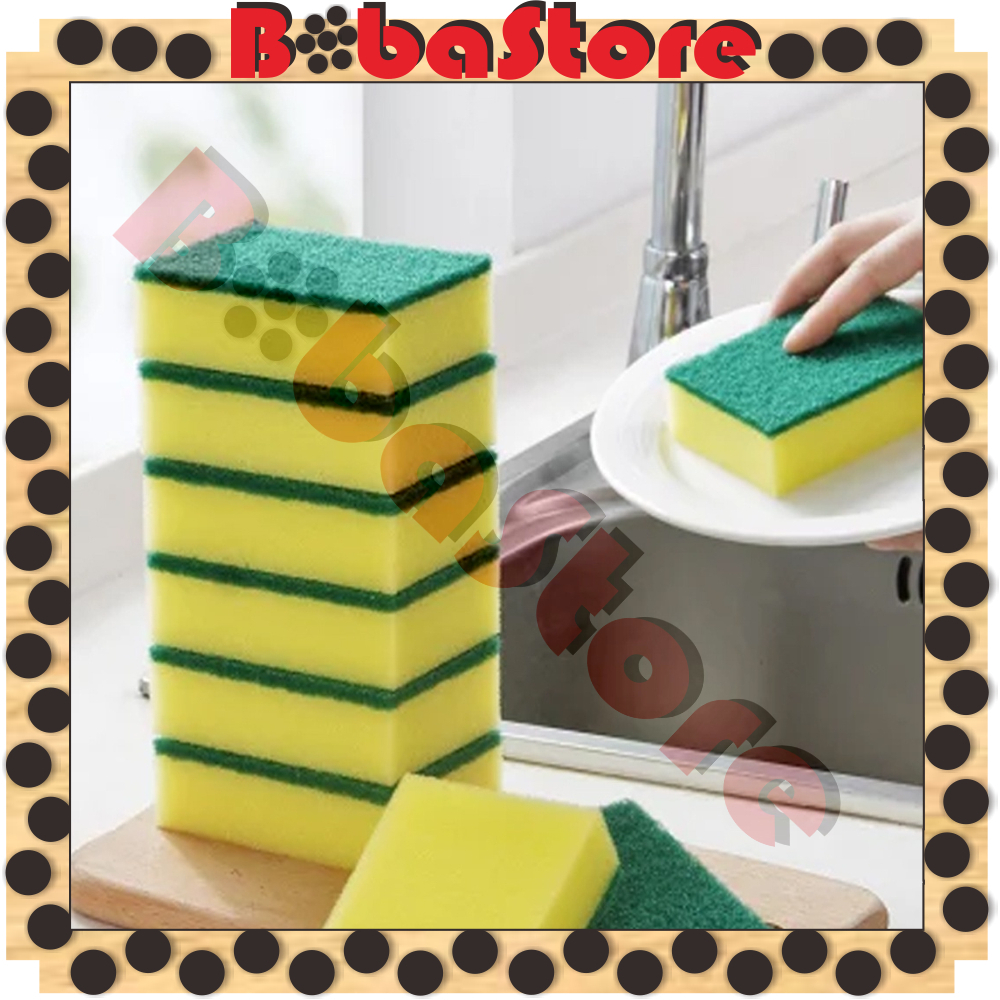 Jual ⭐Bobastore⭐ Busa Cuci Piring Sabut Hijau Sponge Spon Spons Kuning ...