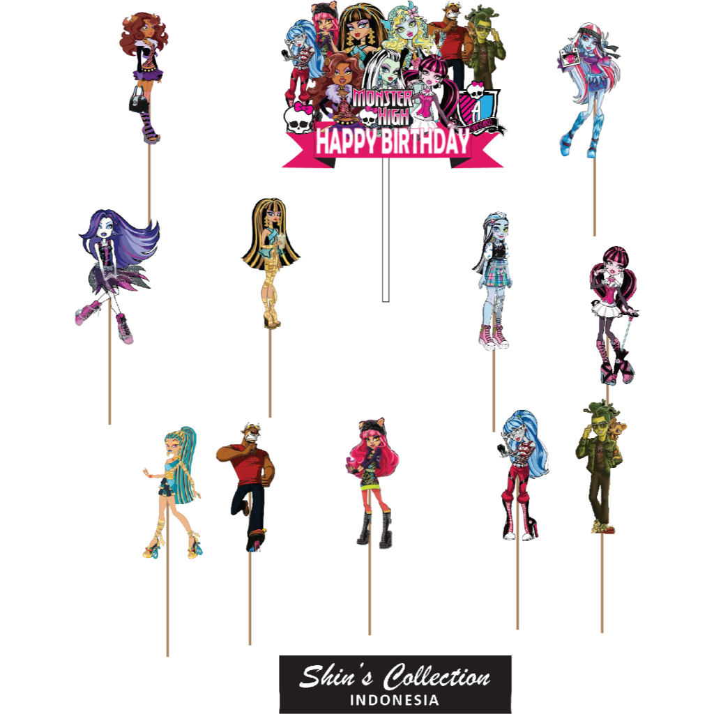 Jual Cake topper Monster High isi 12 pcs | Shopee Indonesia