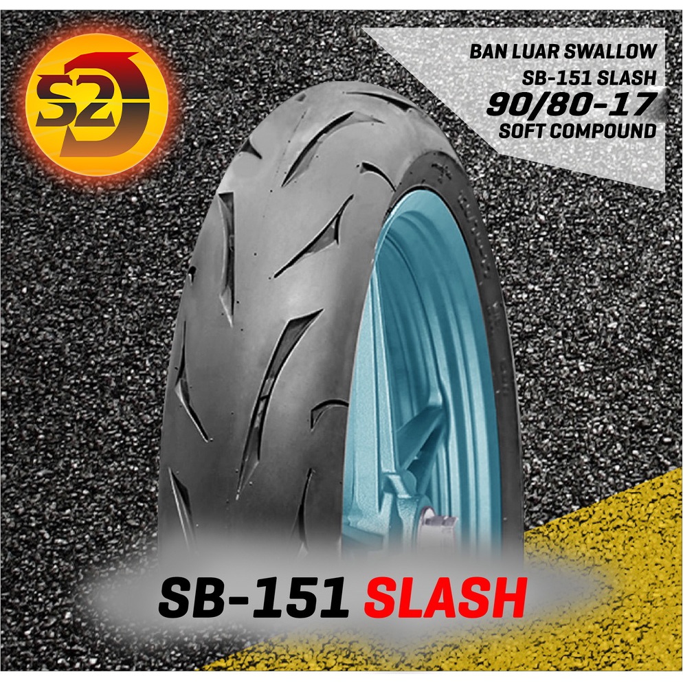 Jual BAN LUAR SWALLOW PRO SERIES SB-151 SLASH 90/80-17 SOFT COMPOUND TUBELESS BONUS PENTIL 100% ...