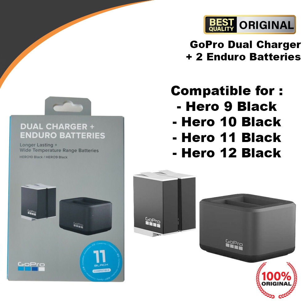 Jual GoPro Enduro Dual Battery Charger Hero 12 Hero 11 / Go Pro Hero 10 ...