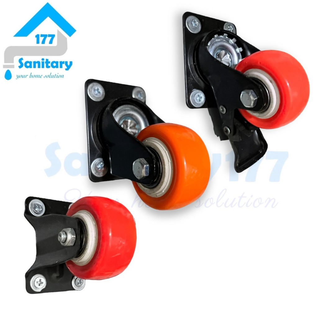 Jual Roda Kastor orange 1,5 inci 2inci tebal- Roda troly troli mati ...