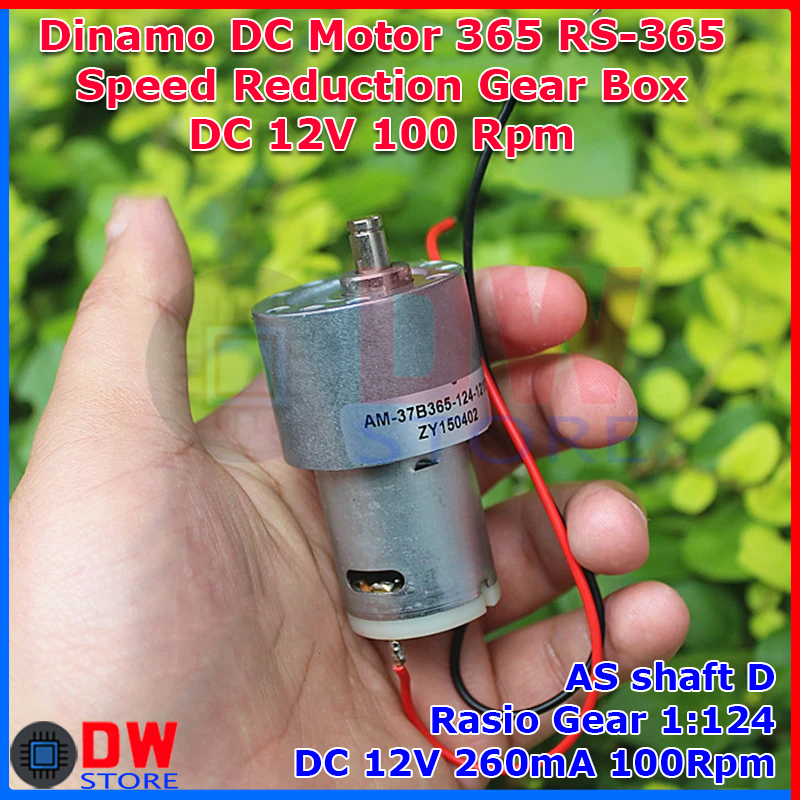 Jual Dinamo DC Motor 365 RS-365 Speed Reduction Gearbox Gear DC 3V-12V | Shopee Indonesia