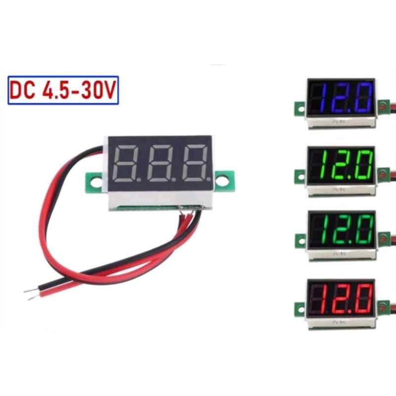 Jual Voltmeter Digital Mini ukuran mini & display terang, tegangan 4.5 ...