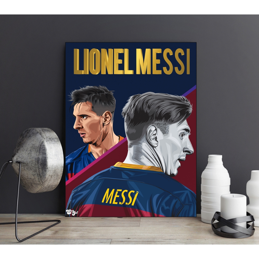 Jual Poster Sepak Bola Lionel Messi FCB Termasuk Frame Pictbox Siap ...