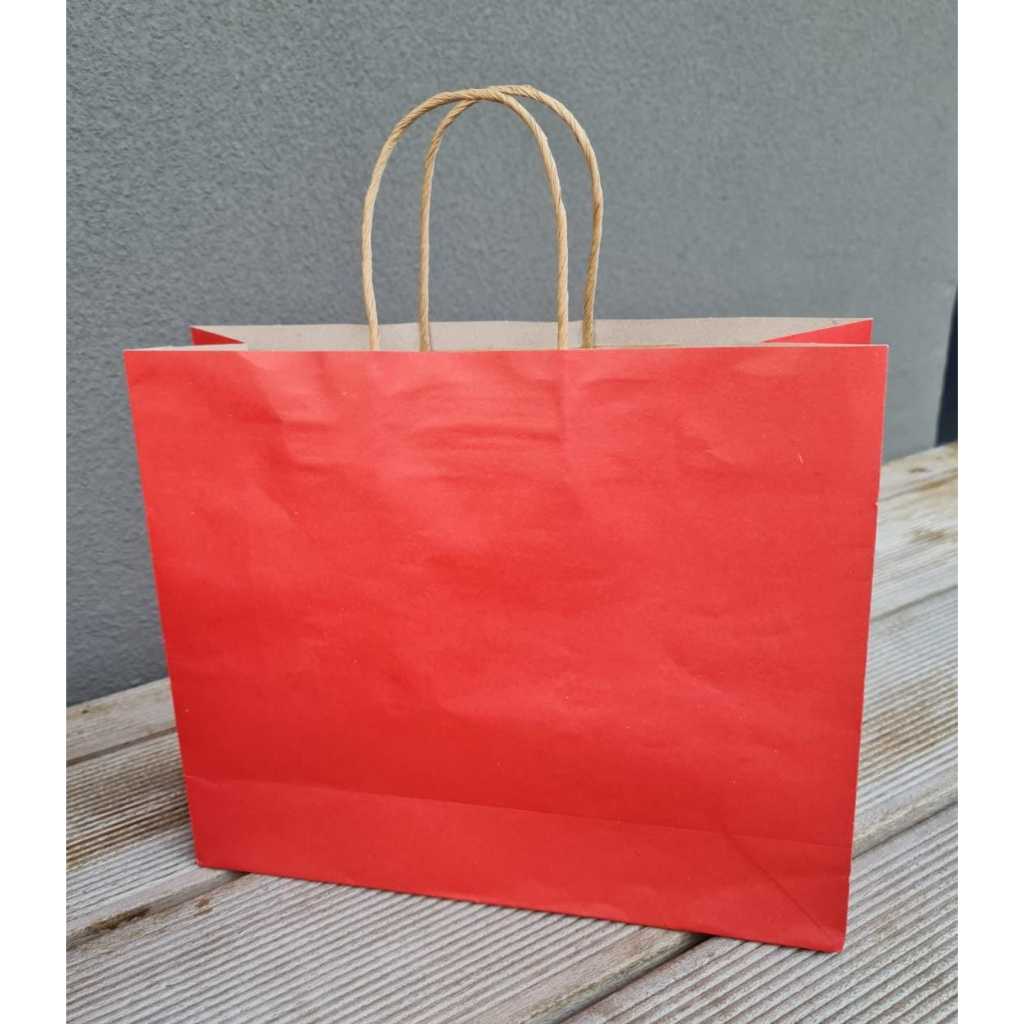 Jual Paperbag Paper bag kantong kertas tas polos coklat merah biru ...