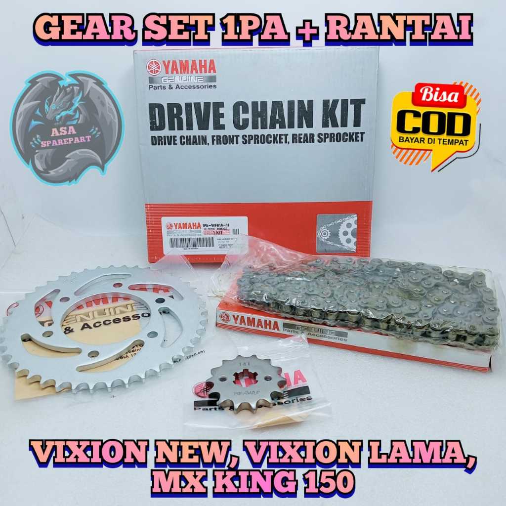 Jual GEAR SET 1PA ASLI ORIGINAL Motor YAMAHA VIXION Lama / Old , VIXION NEW NVL , NVA , MX KING ...