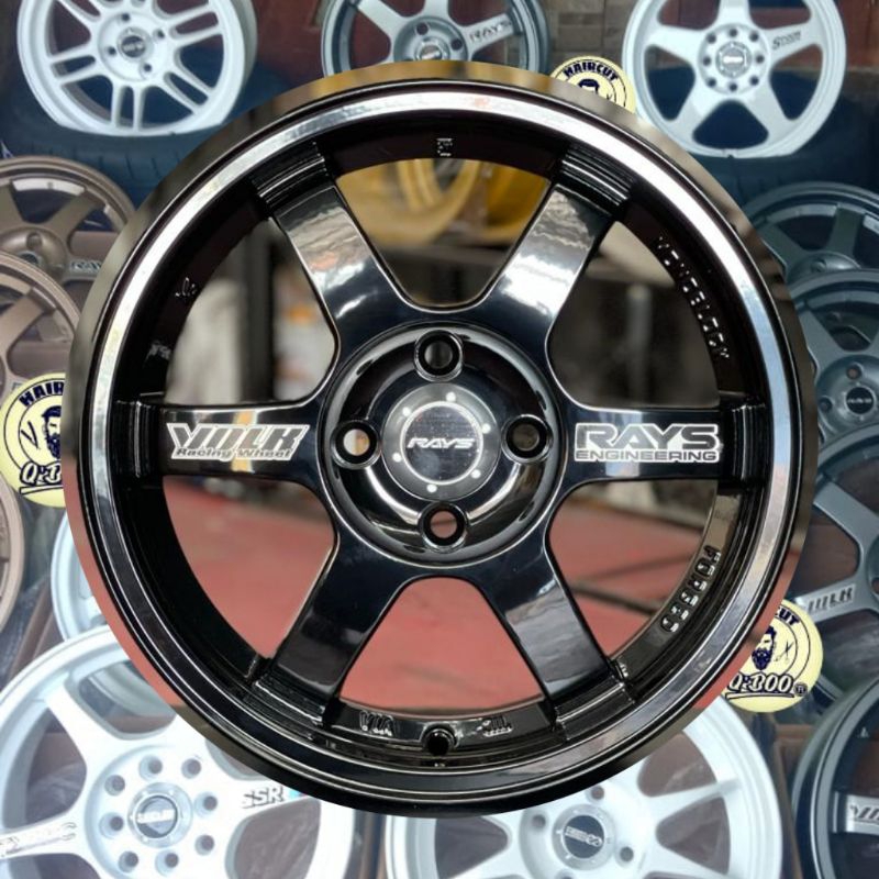 Jual Velg te37 volk rays ring 15 4x100 black | Shopee Indonesia