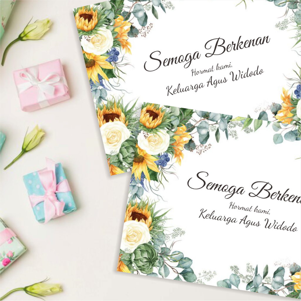 Jual Sticker stiker custom nama ucapan semoga berkenan label | Shopee ...