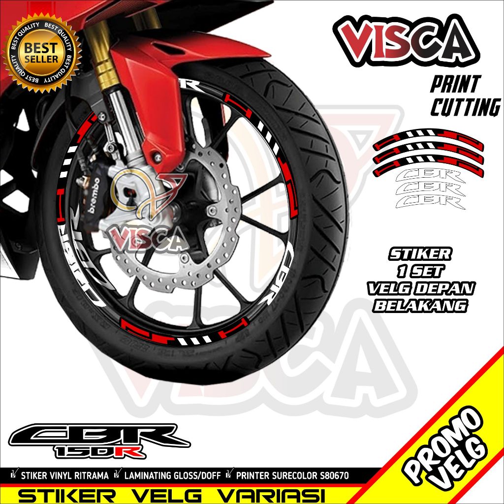 Jual Stiker Velg List Velg Motor Stiker Velg CBR 150R Motif Hitech ...