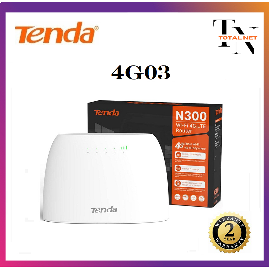 Jual Tenda 4G03 N300 Wi-Fi 4G LTE Router SimCard Modem Router | Shopee Indonesia
