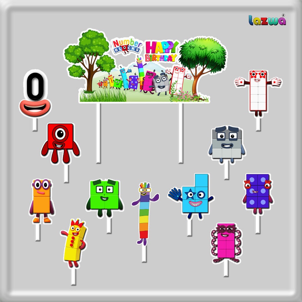 Jual Topper cake number blocks happy birthday | Shopee Indonesia