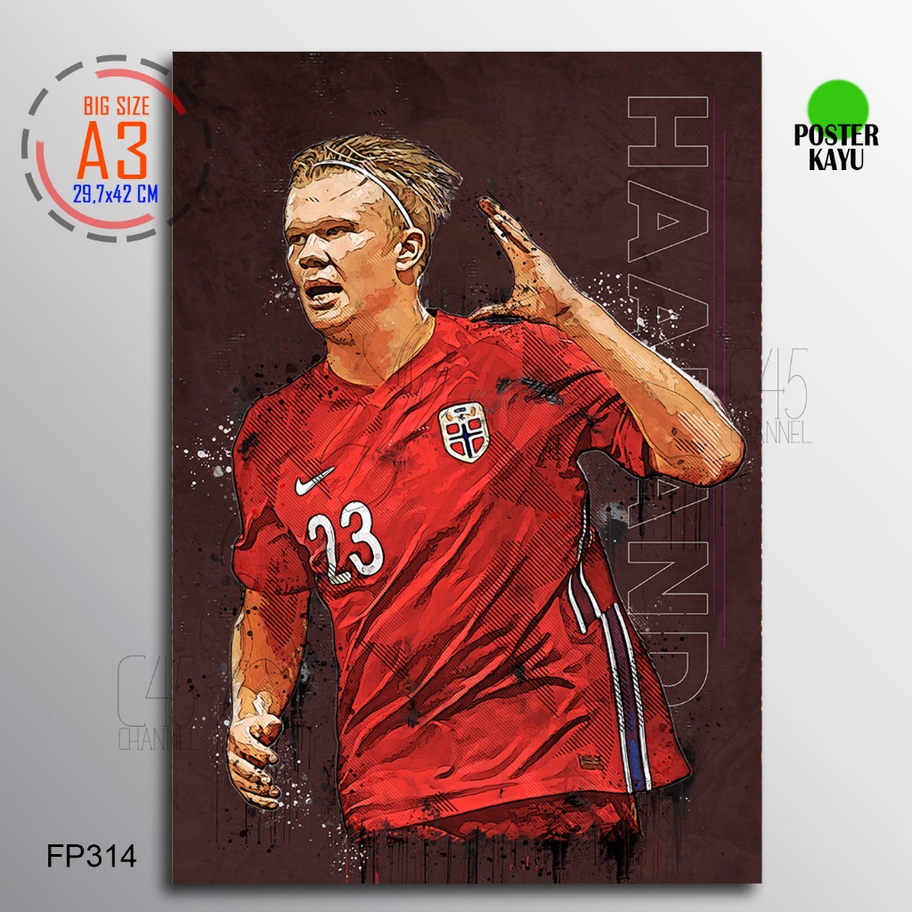 Jual Poster Dinding Bola Aesthetic ERING HAAAND Walldecor Pemain ...