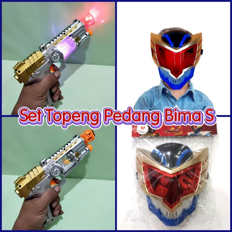 Jual Set Topeng dan Pedang Bima X ada Lampu Led dan Bunyi Suara Efukasi ...