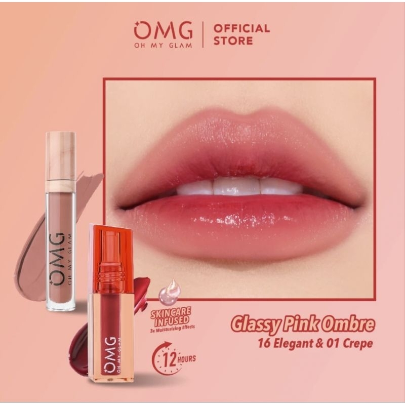 Jual Paket Ombre Glassy Lip Tint + Lipcream OMG Oh My Glam (2pcs) - Liptint | Shopee Indonesia