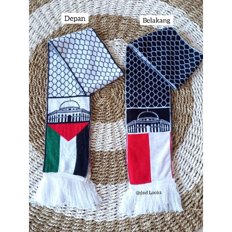 Jual Syal Palestina Indonesia rajut wool berkualitas Atribut Aksesoris ...