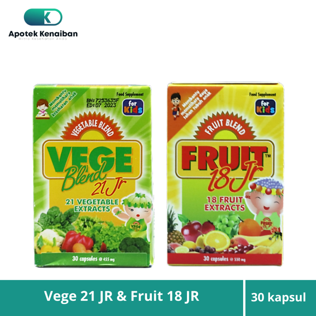 Jual VEGEBLEND 21 JUNIOR DAN FRUIT 18 JUNIOR MULTIVITAMIN ANAK | Shopee ...