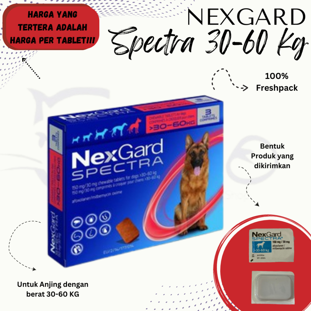 Jual FRESHPACK ANTI KUTU NEXGARD SPECTRA OBAT KUTU DAN CACING ANJING SIZE XS S M L XL | Shopee ...