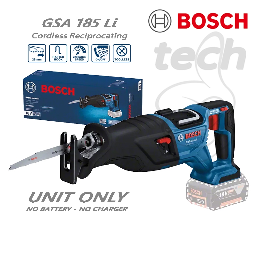 Jual Gergaji Reciprocating Baterai Cordless Sabre Saw Bosch GSA 185 Li ...
