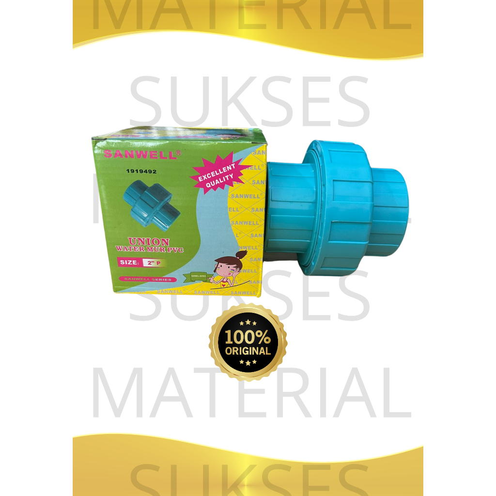 Jual WATERMUR PVC SANWELL 2" INCH / WATER MUR POMPA UNION FITTING PIPA ...
