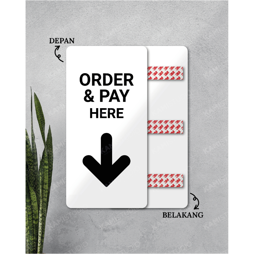 Jual TULISAN ORDER & PAY HERE 30X15 CM POTRAIT / SIGN TEMPEL ORDER ...