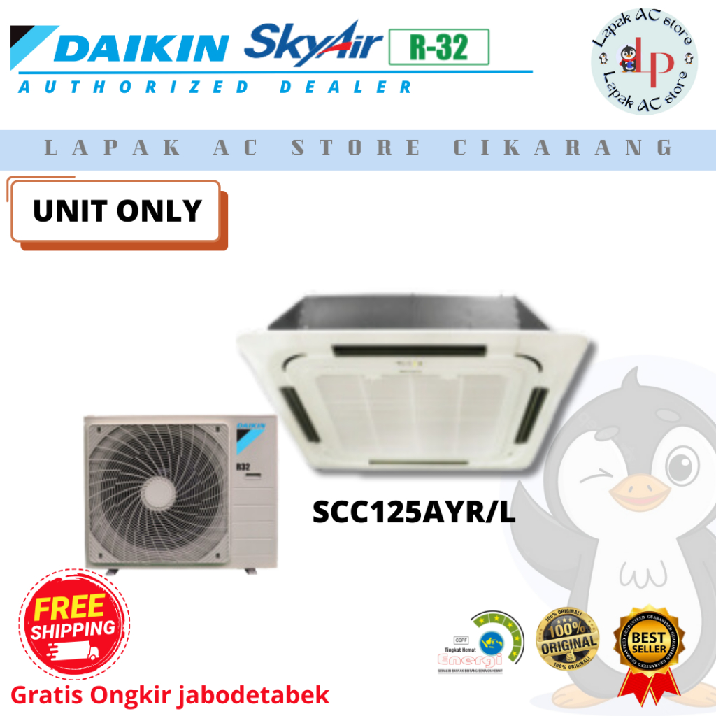 Jual AC CASSETTE DAIKIN 5 PK NON INVERTER SCC125AYR/L MALAYSIA | Shopee Indonesia