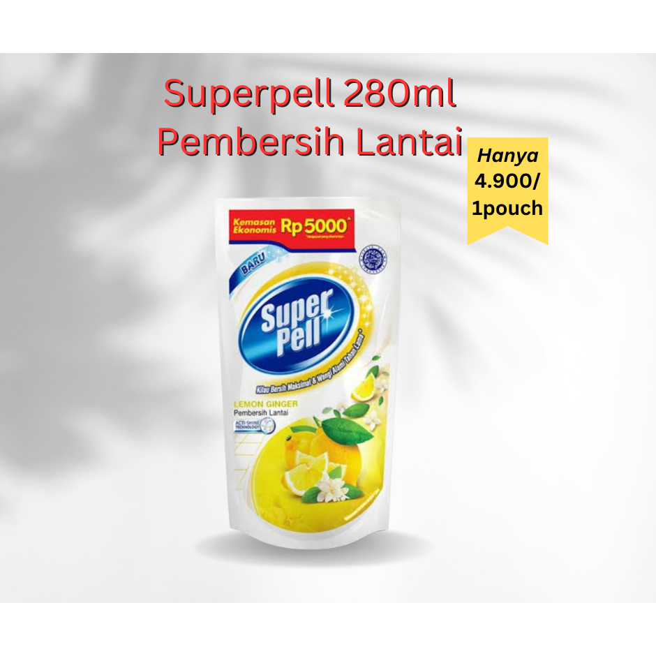 Jual Super pell pembersih lantai lemon ginger pouch 280ml | Shopee ...