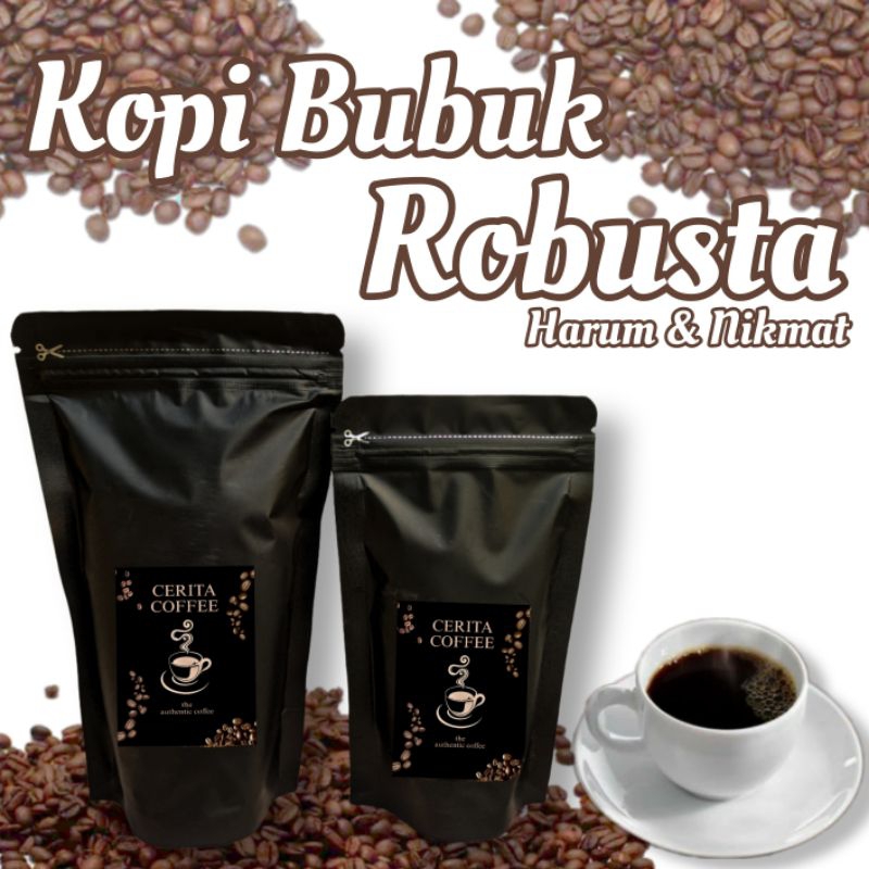 Jual Kopi Hitam Bubuk Robusta Cerita Coffee Premium | Shopee Indonesia