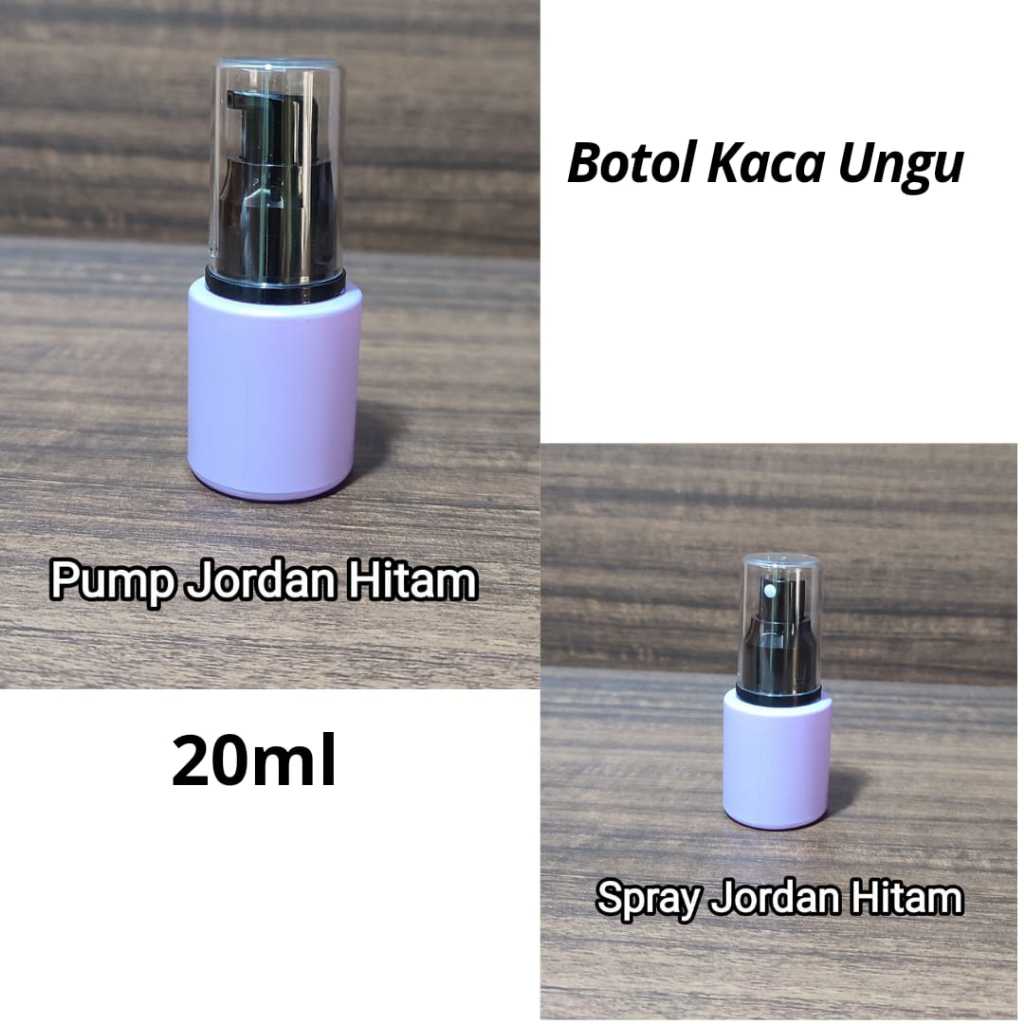 Jual Botol Kaca Ungu 20ml Botol Skincare Botol Tutup Spray Pump Hitam ...
