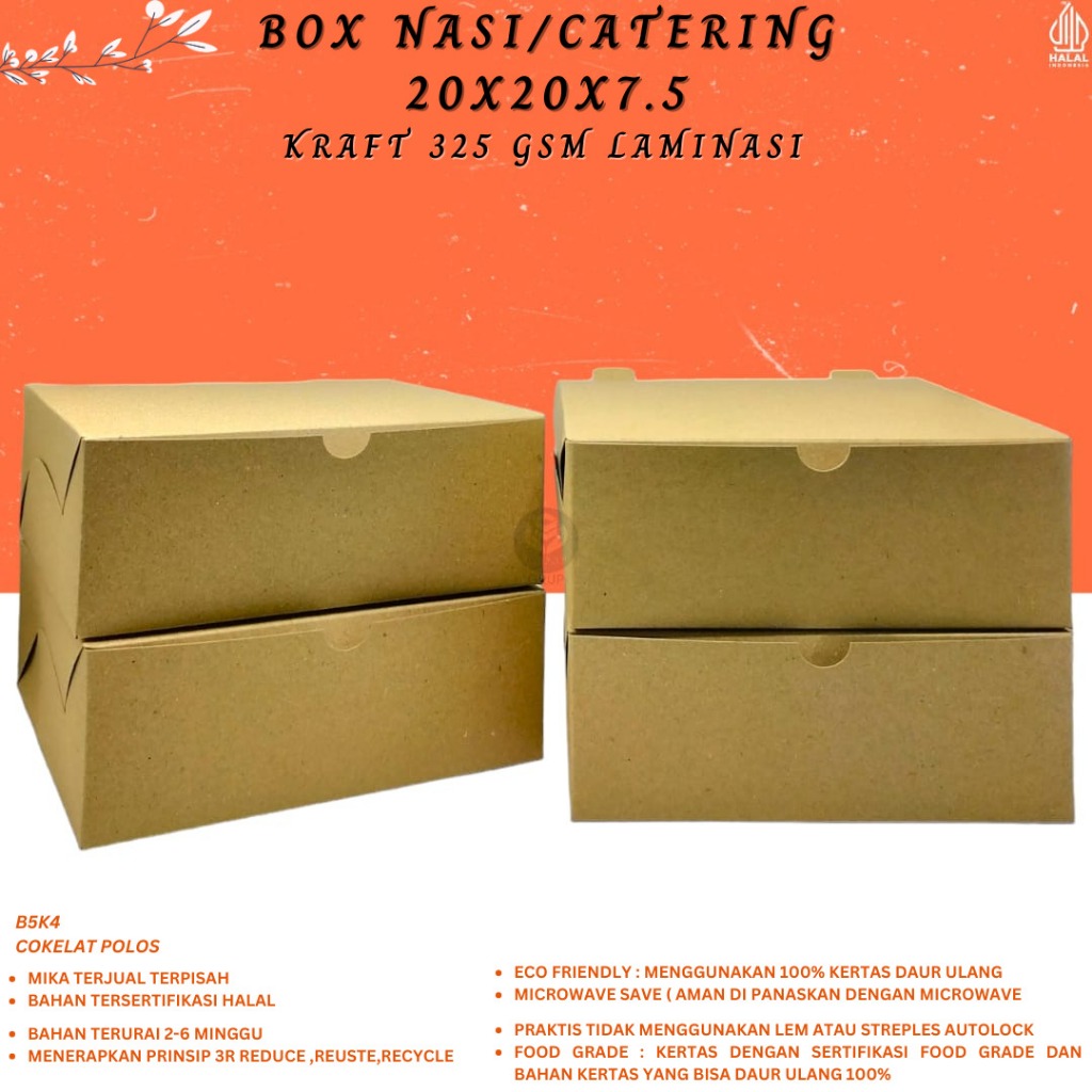 Jual Dus Nasi 20x20 Laminasi 325 Gsm Box Nasi 20x20 Dus Kotak 20x20 ...
