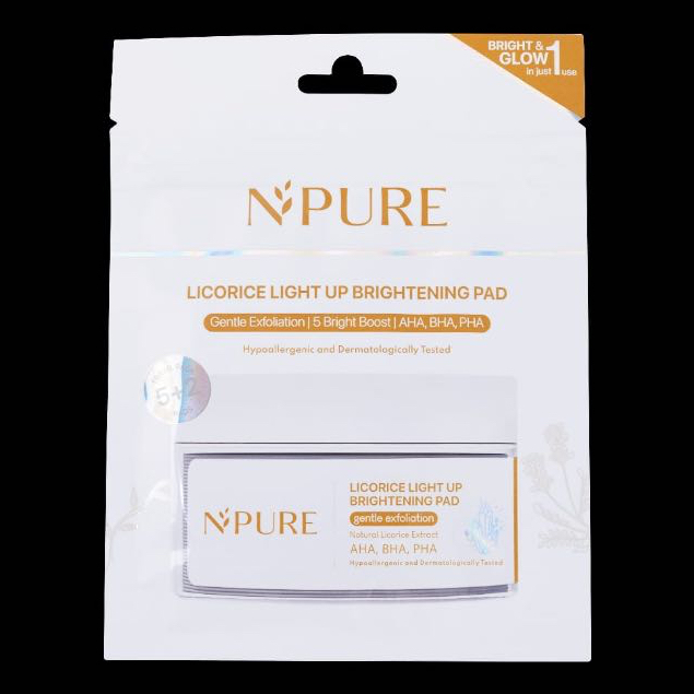 Jual NPURE Brightening Exfoliating Pad Licorice (New 1 Pouch isi 7 ...
