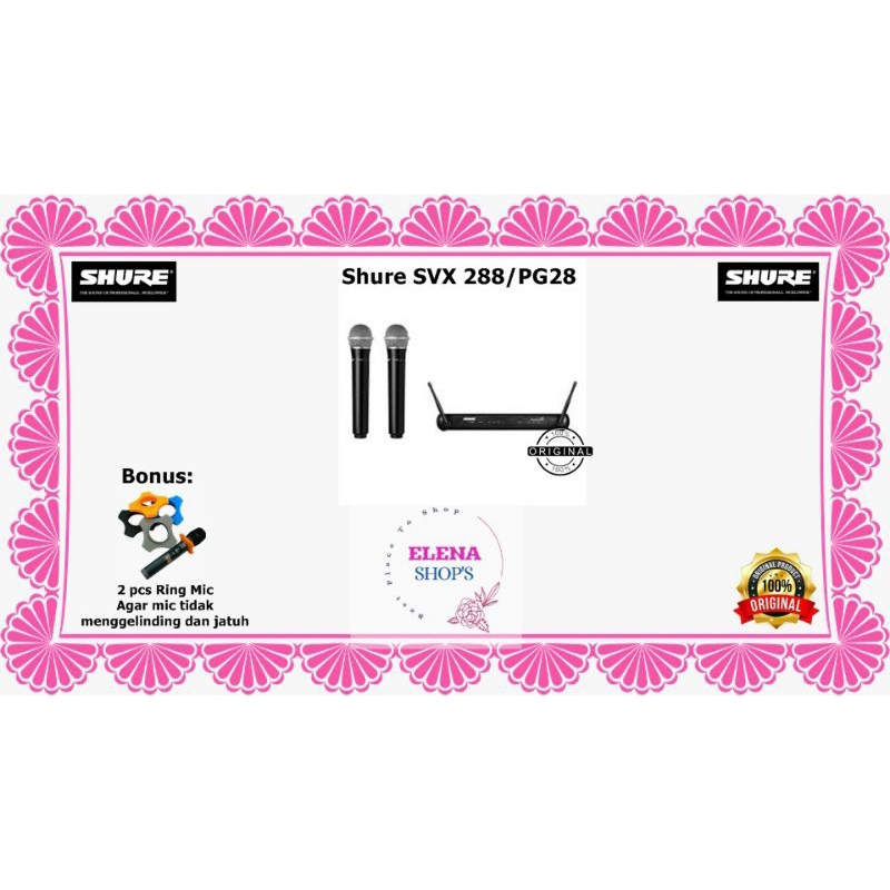 Jual Shure SVX288 / PG28 Dual Vocal Wireless Microphone Original ...