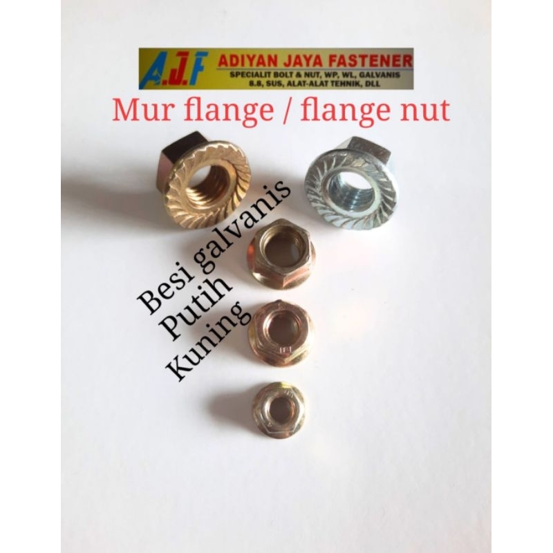 Jual MUR FLANGE / FLANGE NUT M.12 P.1,75 KUNING | Shopee Indonesia