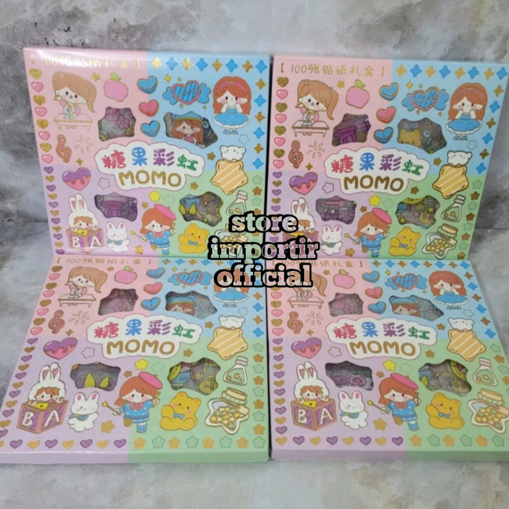 Jual Sticker MOMO Isi 100 Sheets 1205 Motif Random Stiker Anak Gambar ...