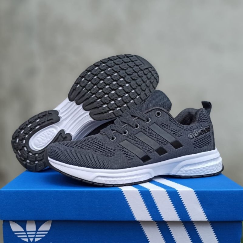 Jual SEPATU RUNING PRIA OLAHRAGA LARI ADS BLACK WHITE RUNNING COWOK ...