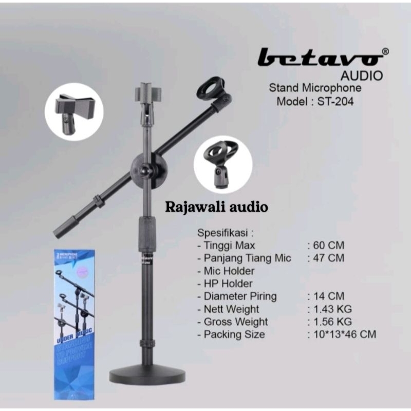 Jual stand mic betavo profesional St 204 stand microphone | Shopee Indonesia