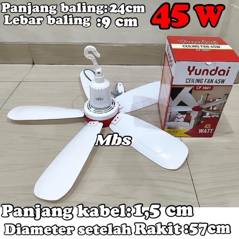 Jual KIPAS GANTUNG / KIPAS CEILING 45W YUNDAI PLASTIK | Shopee Indonesia