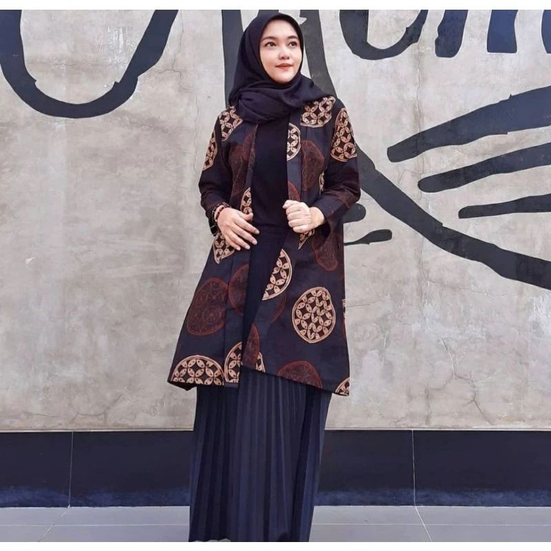 Jual Blazer Batik Wanita Cardigan Tunik Wanita Outer Batik | Shopee ...