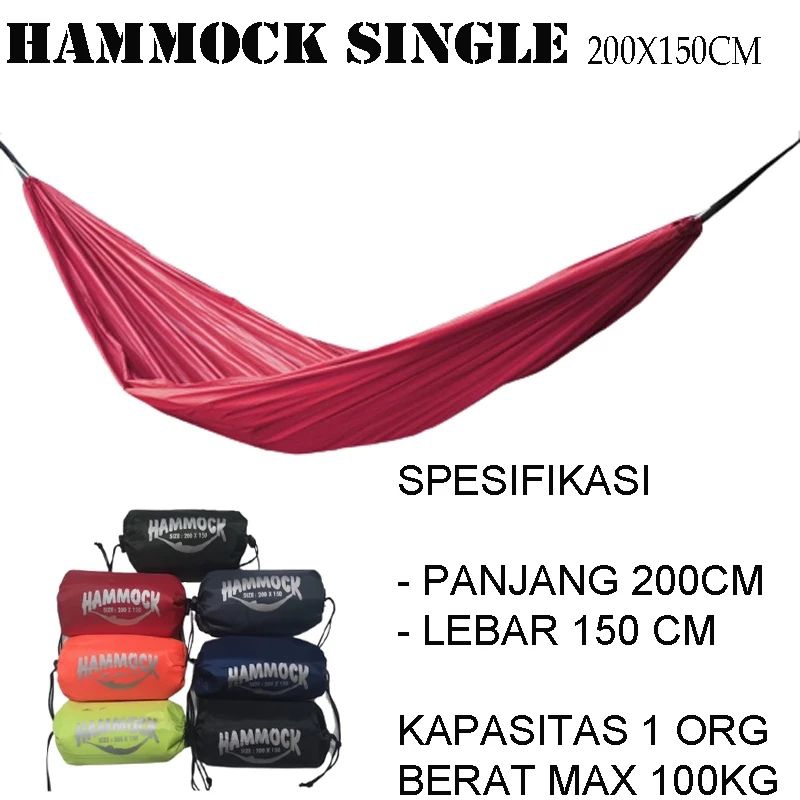 Jual Hammock ayunan single ukuran 150x200 - ayunan gantung pohon ...