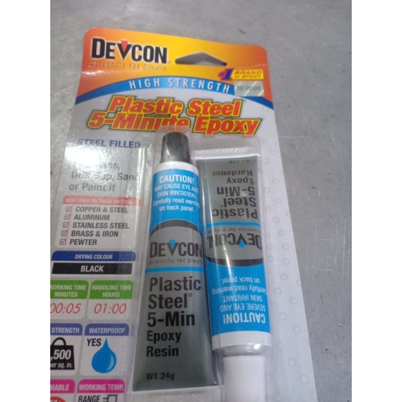 Jual Lem Devcon plastic steel 5 minute epoxy | Shopee Indonesia