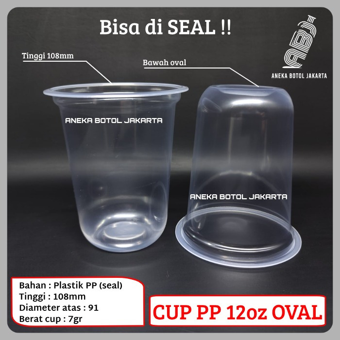 Jual Cup plastik PP 12 oz oval / Gelas Plastik PP oval 12 oz | Shopee Indonesia