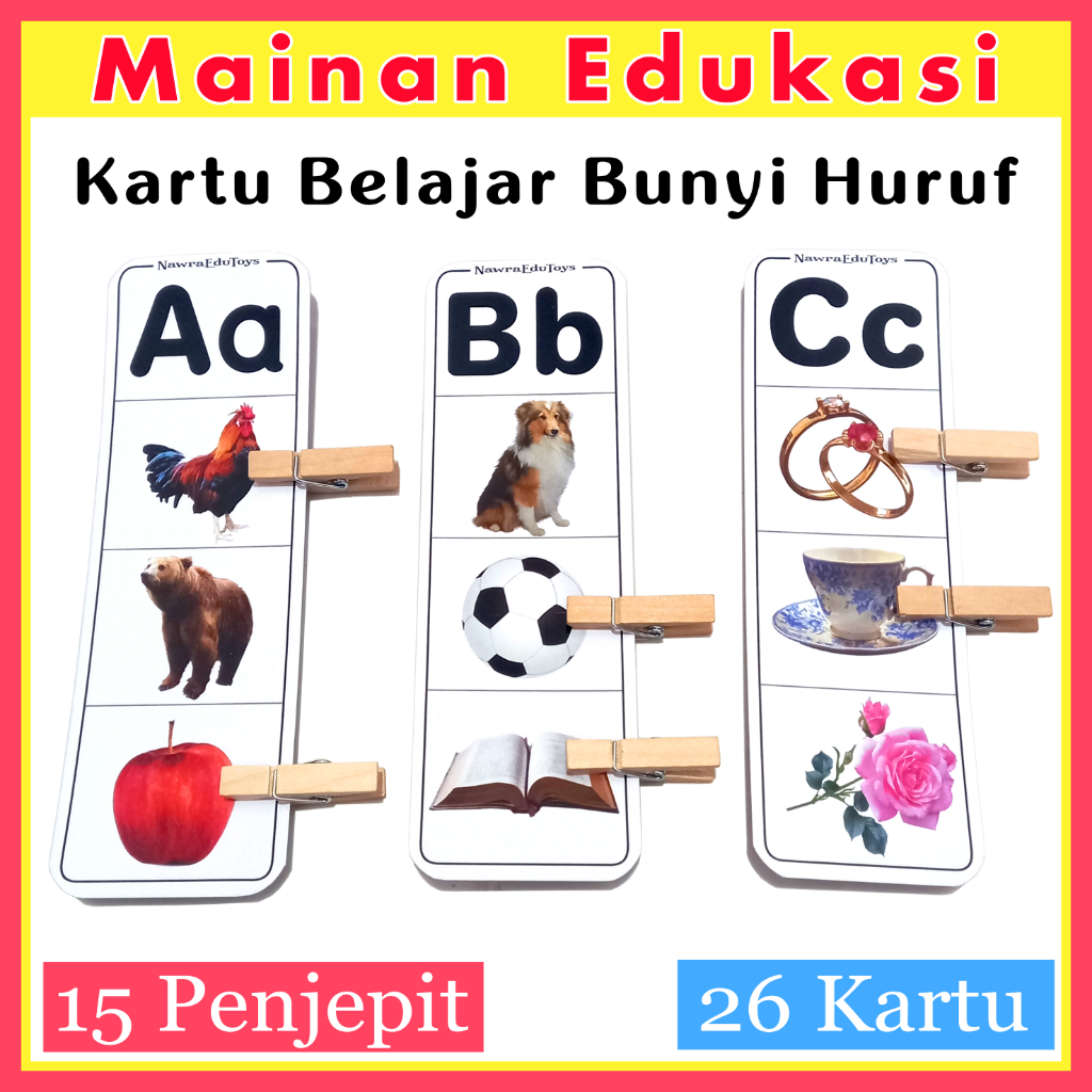 Jual Mainan edukasi KARTU FONIK mengenal bunyi huruf | Shopee Indonesia