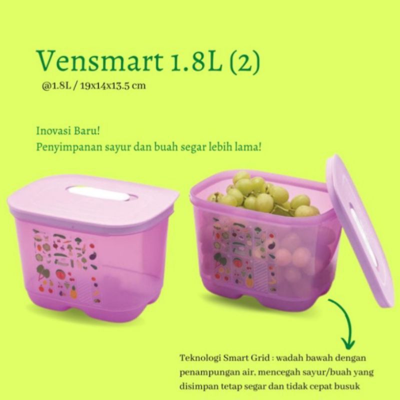 Jual Tupperware Ventsmart 1.8L (1 pcs) wadah diKulkas | Shopee Indonesia