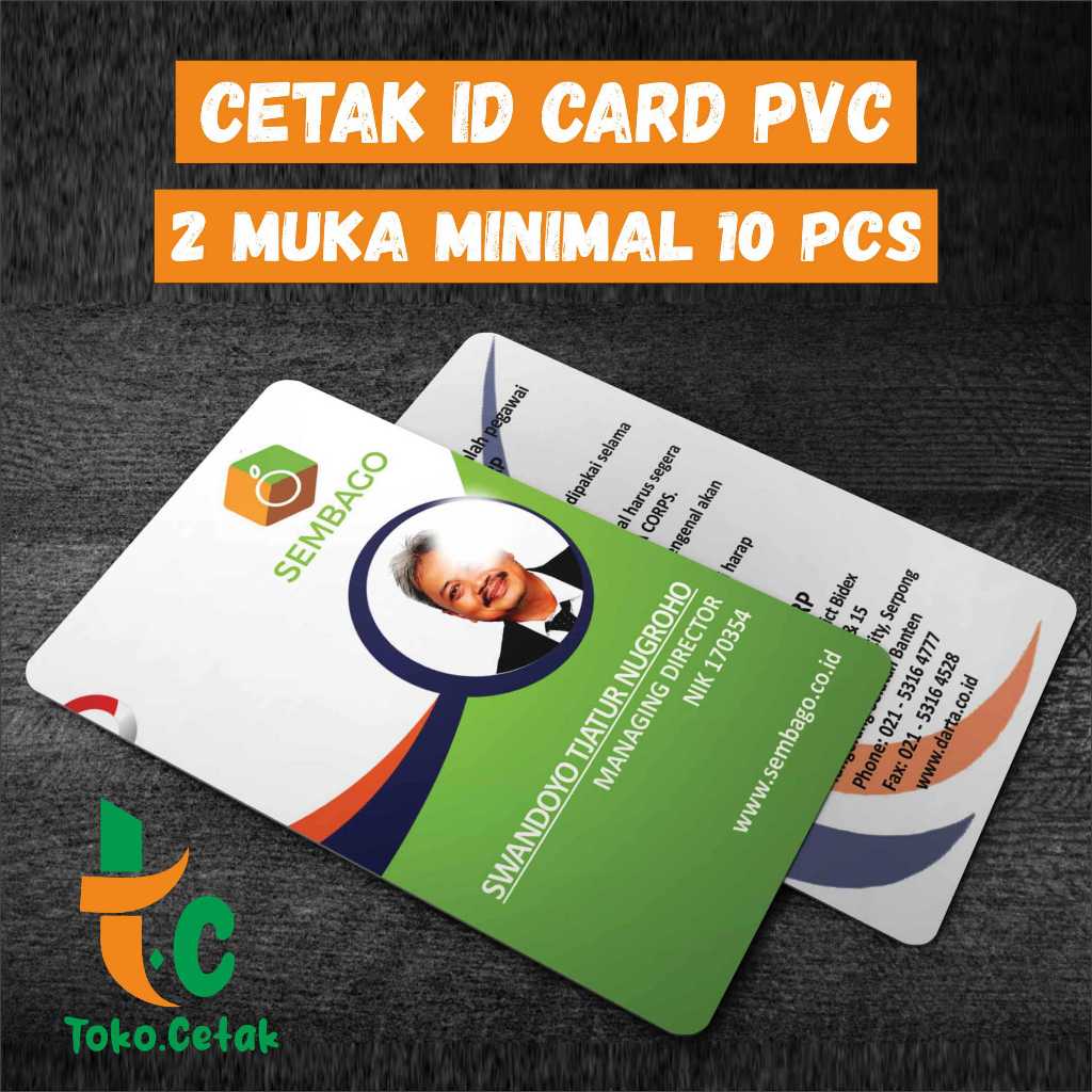 Jual CETAK ID CARD CUSTOM PRINT 2SISI / 2 MUKA PVC TEBAL 0,8mm / tidak luntur kena air | Shopee ...