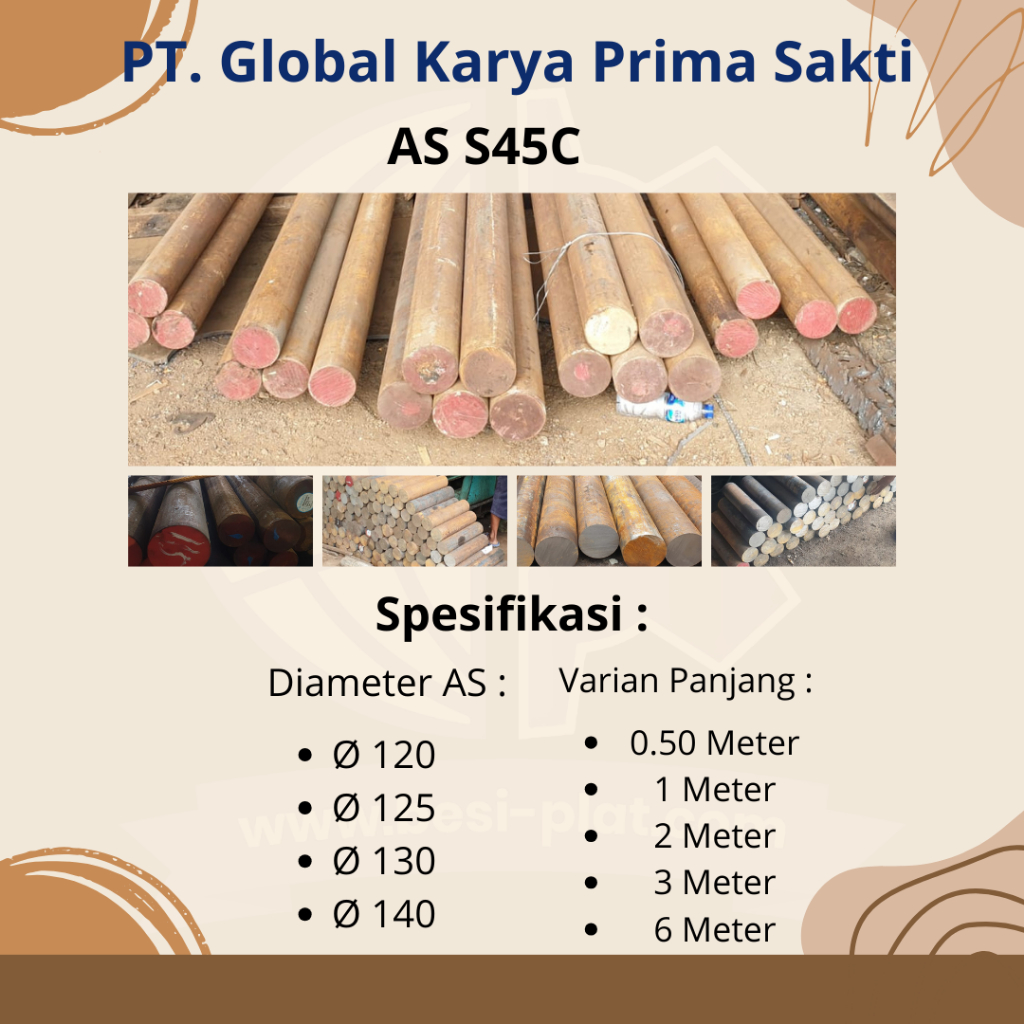 Jual Potongan AS S45C Diameter 130mm x 2 Meter | Shopee Indonesia