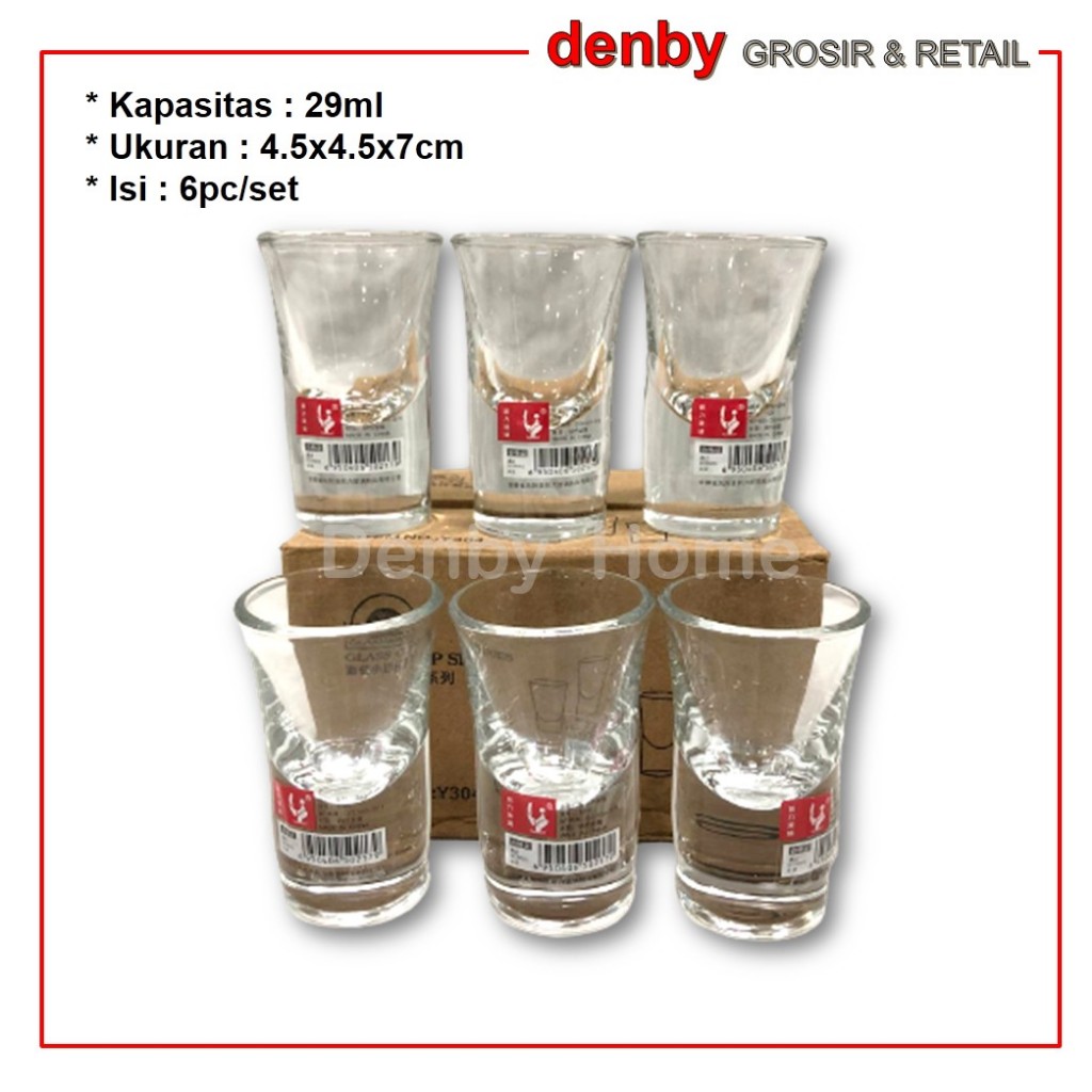 Jual Gelas Soju Sloki Kaca Shot Glass 6pc/set 29ml | Shopee Indonesia