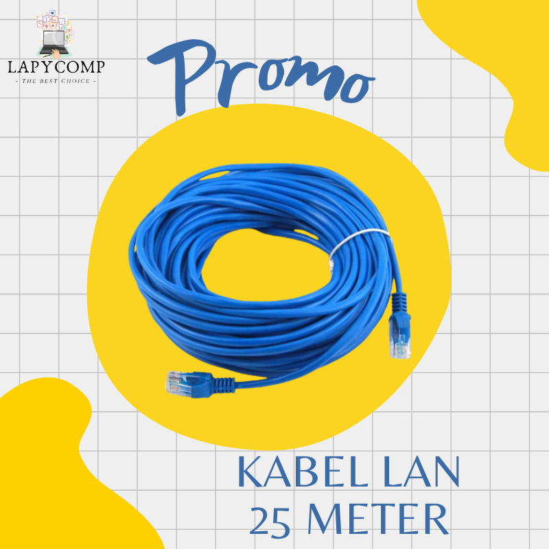 Jual PROMO GOKIL KABEL LAN PANJANG 25 METER - LAN CABLE KONEKTOR + PLUG ...