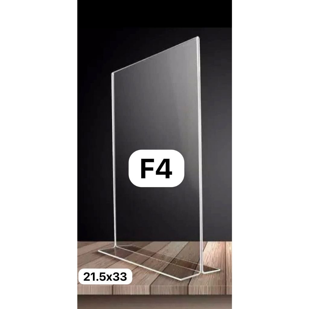 Jual Tempat brosur Akrilik F4 3MM / Tent card Akrilik / Tent holder ...