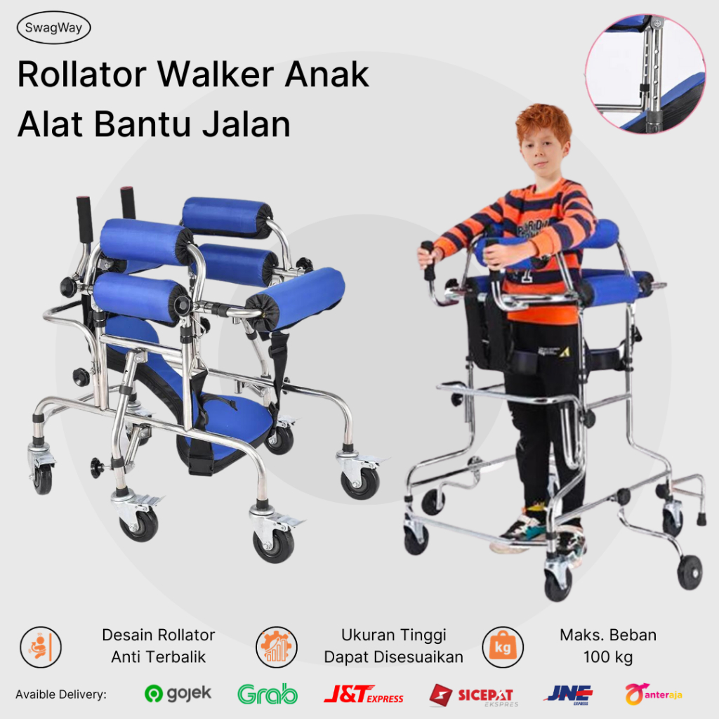 Jual COD Rollator anak alat bantu jalan walker penunjang gerak | Shopee Indonesia