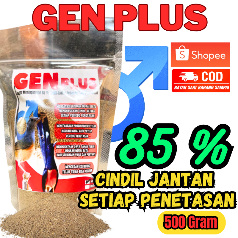 Jual GEN PLUS 500 Gram 85 % Cindil Jantan Setiap Periode Penetasan | Shopee Indonesia