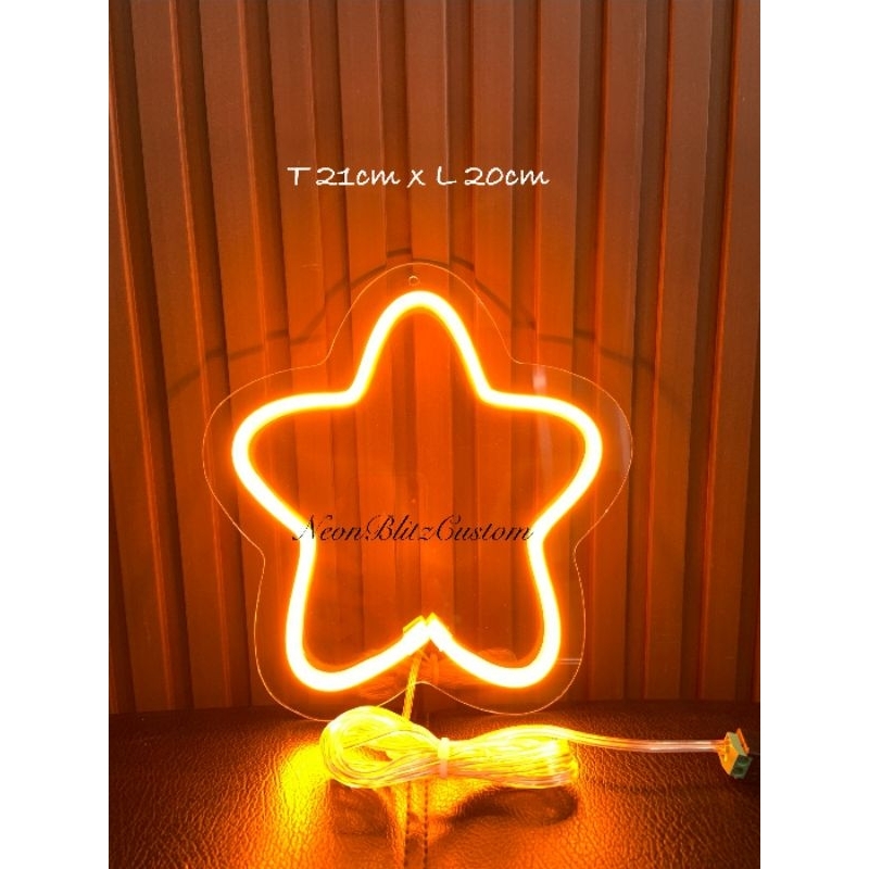 Jual Custom LED Neon Sign / Neon Flex BINTANG / STAR || logo bintang ...
